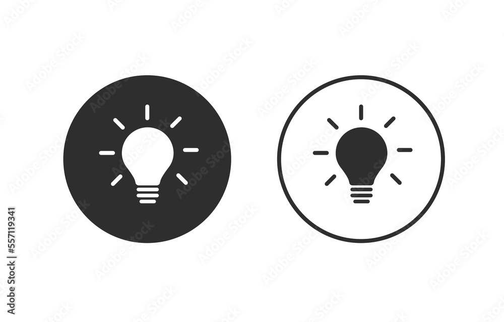 Tip idea hint icon vector pictogram, light bulb simple shape silhouette ...