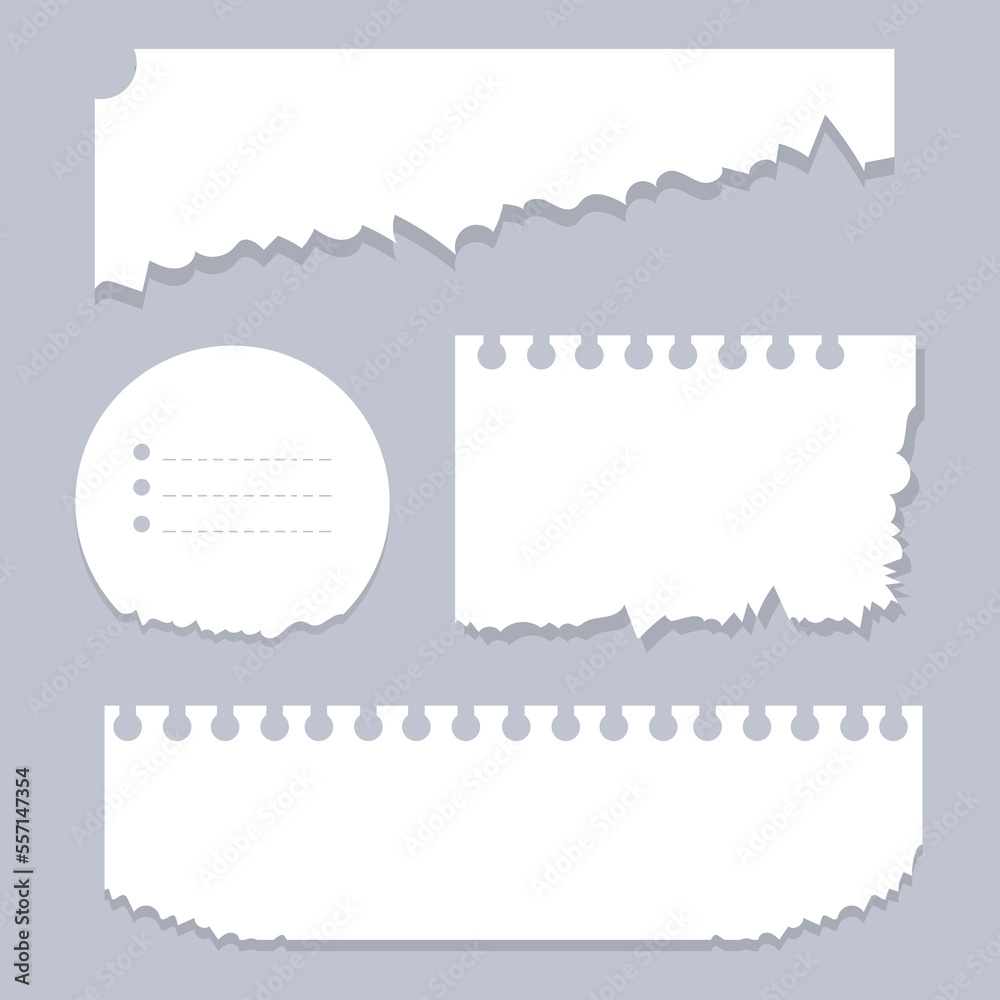 Vector Realistic Handmade Torn Paper, Torn Transparent Elements Set ...