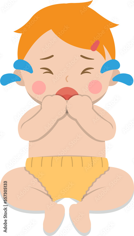 Crying kid, comic cartoon vector character Stock Illustration | Adobe Stock