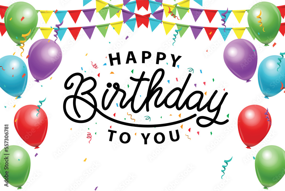 Happy birthday vector transparent background. colorful happy birthday ...