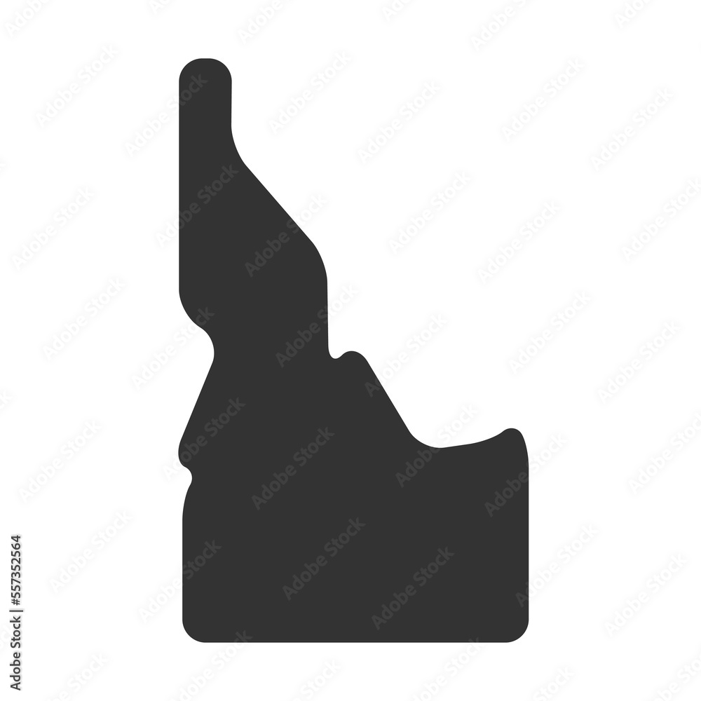 Idaho state of United States of America, USA. Simplified thick black ...