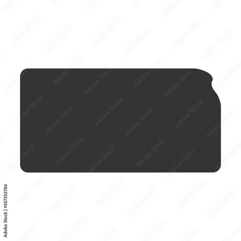 Kansas state of United States of America, USA. Simplified thick black ...