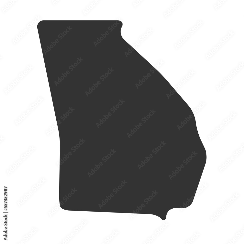 Georgia state of United States of America, USA. Simplified thick black ...