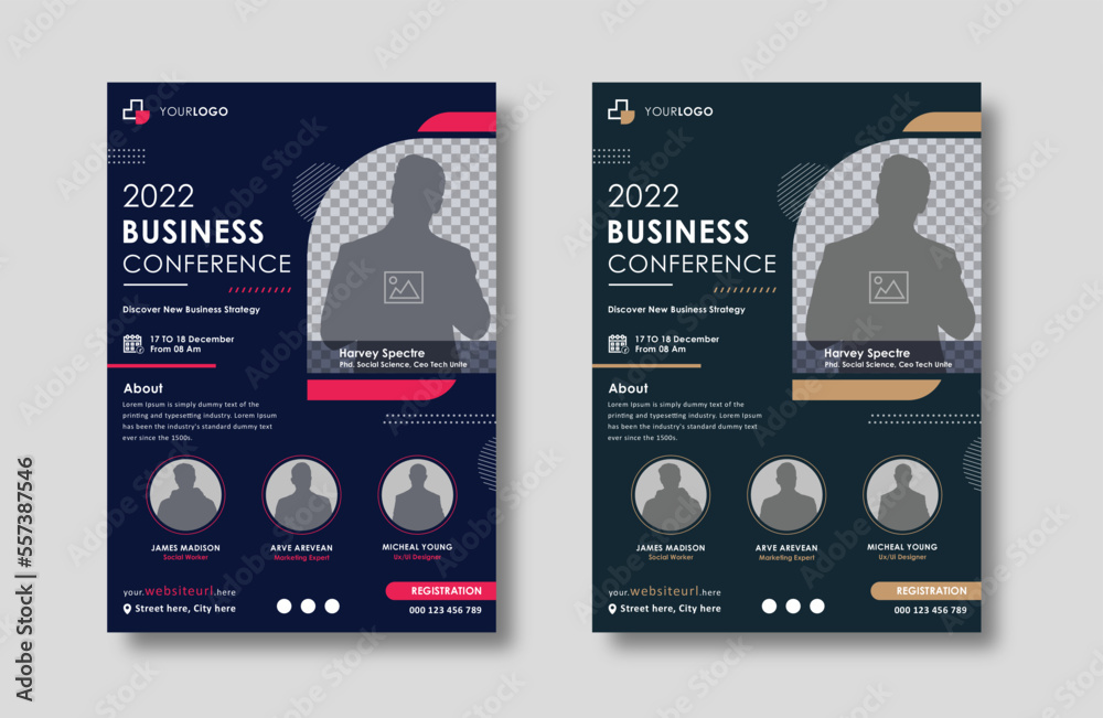 Business conference live meeting & event flyer template. Corporate ...