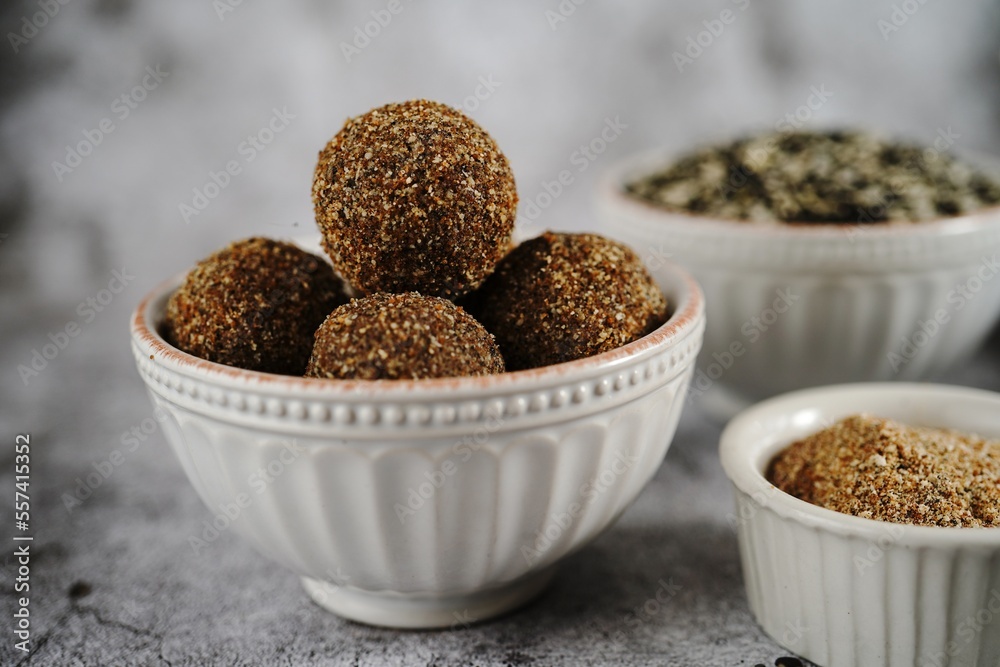High protein energy balls with black lentils | Urad daal laddu, served ...