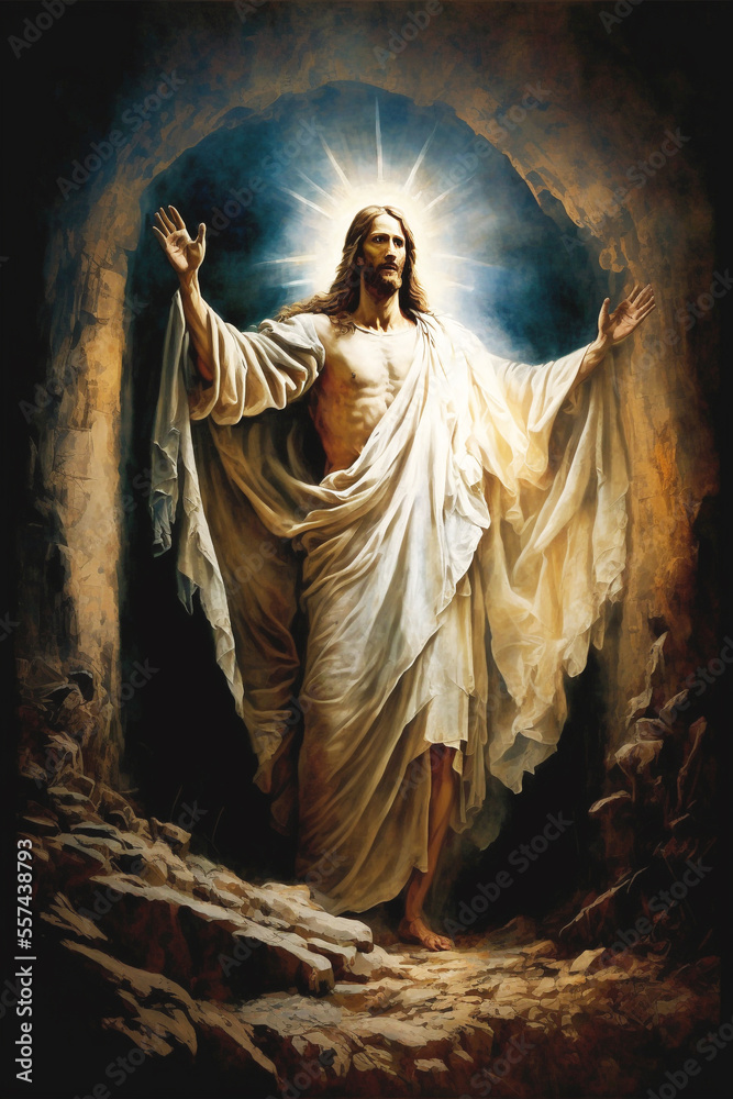 Jesus Christ Resurrection Illustration, Happy Ascension Day, Generative ...