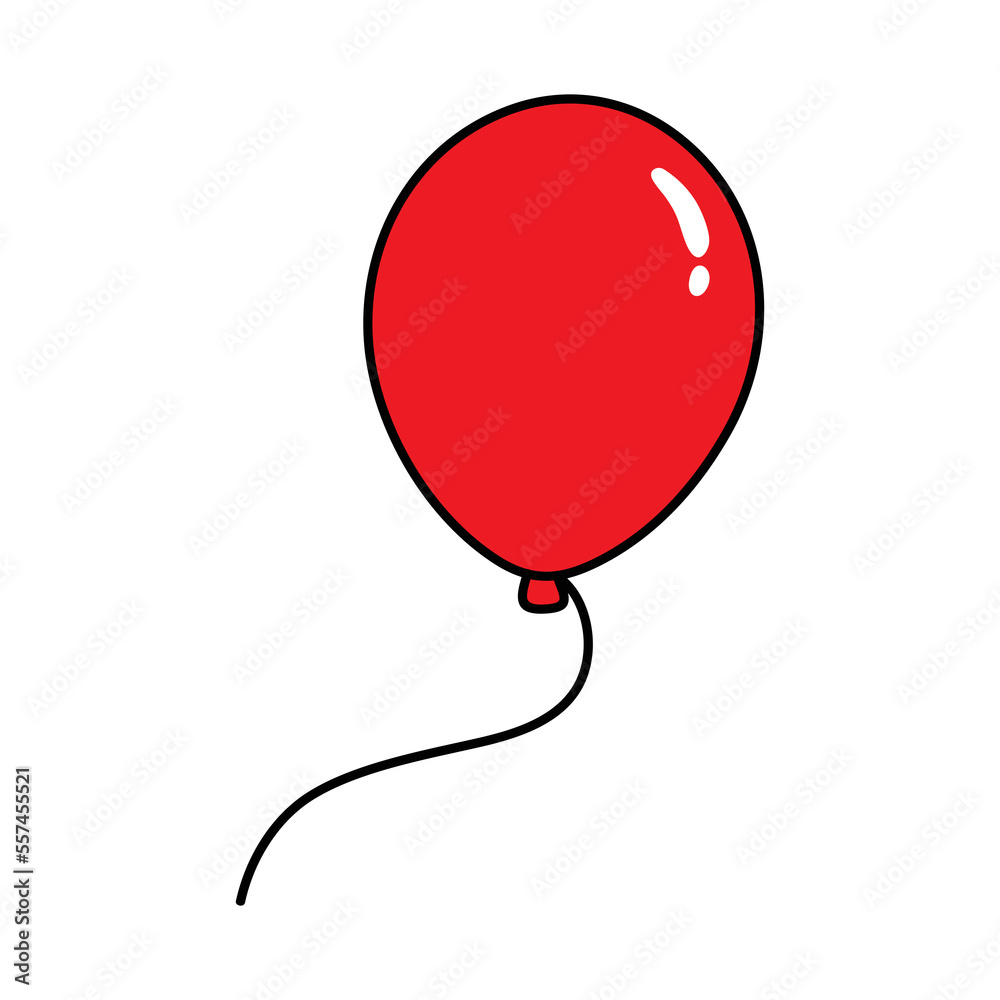Balloon vector illustration. Cartoon balloon. Balloon hand draw ...