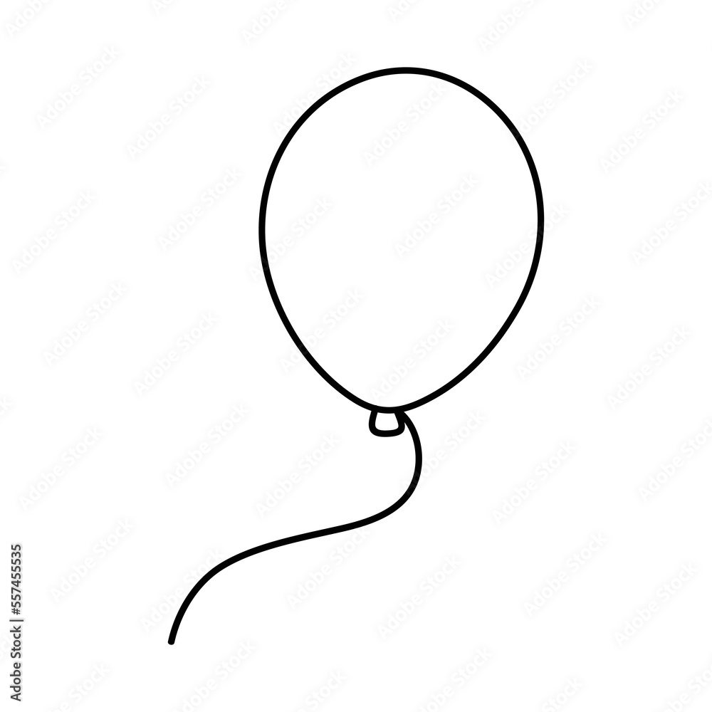 Balloon vector illustration. Cartoon balloon. Balloon hand draw ...