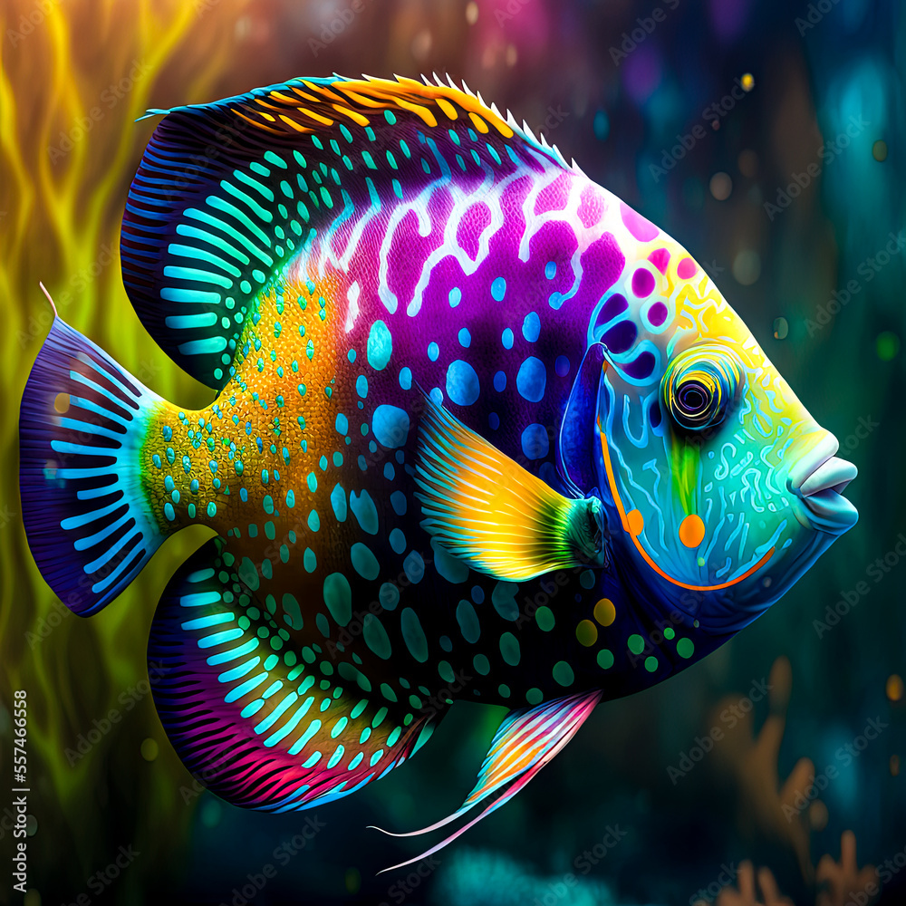 beautiful colorful tropical fish Stock Illustration | Adobe Stock