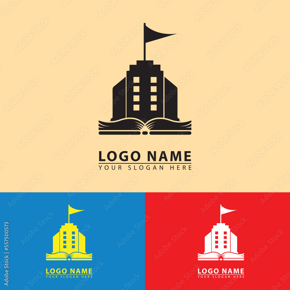 vector school buildings logo icon Stock Vector | Adobe Stock