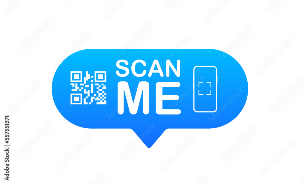 QR code for smartphone. Inscription scan me with smartphone icon. QR ...