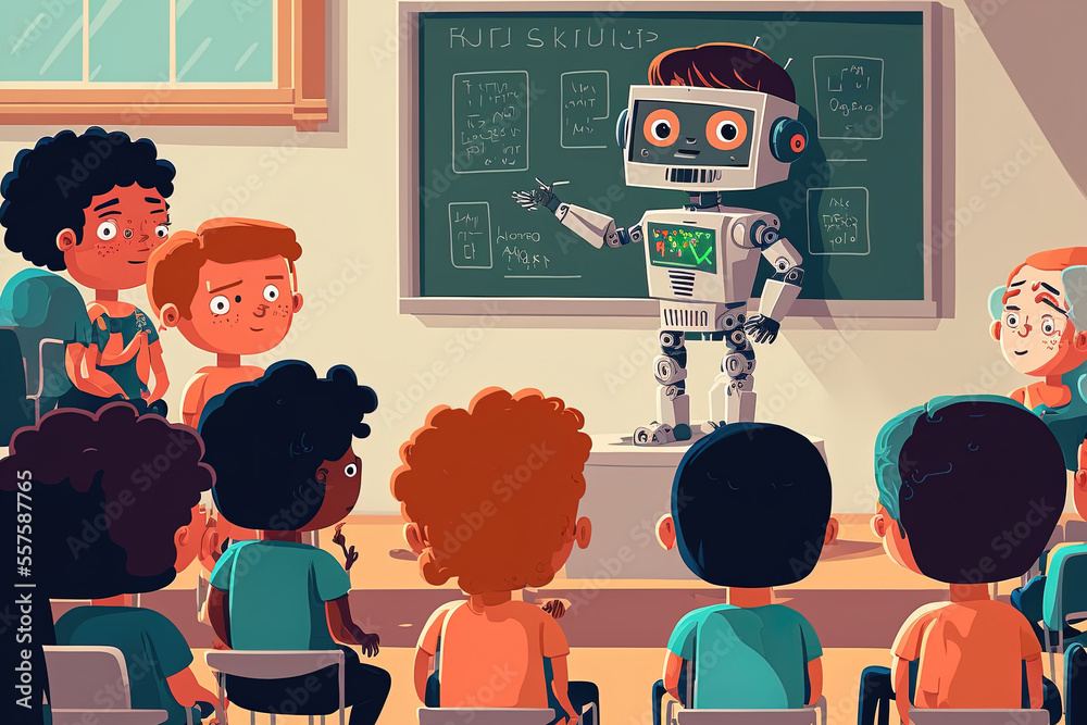 Cyborg presentation by kids in robotics class. children presenting the ...