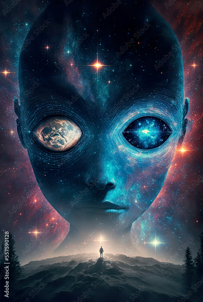 Concept starseed, star seed, origin from other planets or dimensions ...