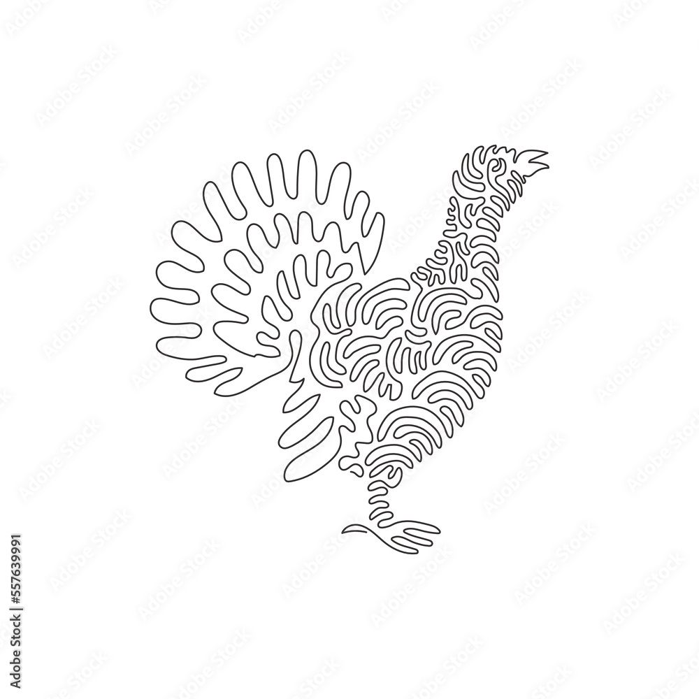 Continuous Curve One Line Drawing Of Cute Bird Curve Abstract Art Single Line Editable Stroke