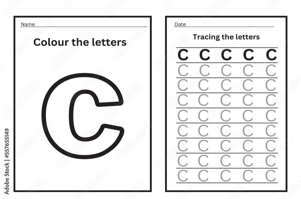 Alphabet tracing practice Letter C. Tracing practice worksheet ...