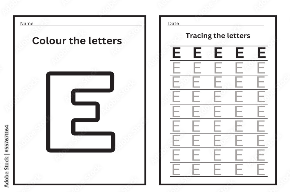 Alphabet tracing practice Letter E. Tracing practice worksheet ...