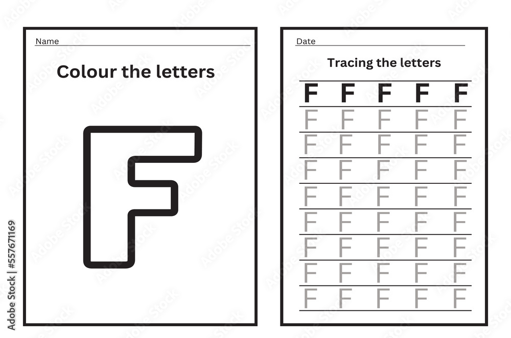 Alphabet tracing practice Letter F. Tracing practice worksheet ...