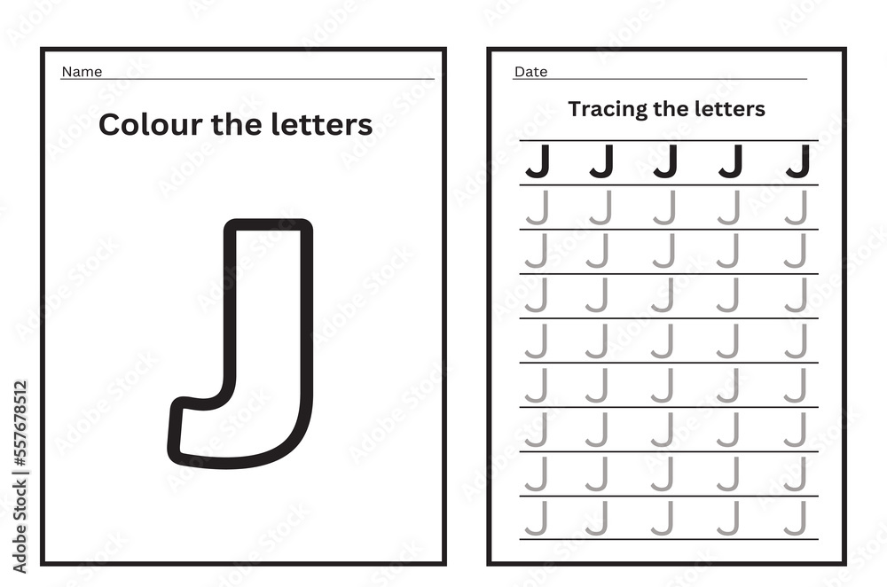 Alphabet tracing practice Letter J. Tracing practice worksheet ...