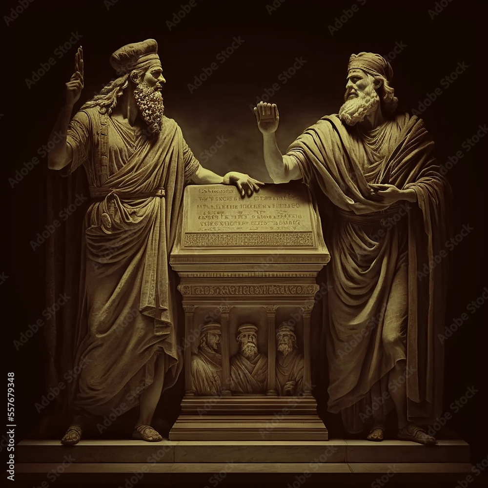 Moses and Joshua taking an oath for the Ark of the Covenant. Created ...