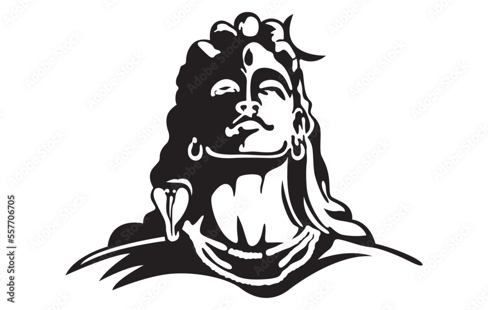 lord shiva digital vector wall sticker Stock Vector | Adobe Stock