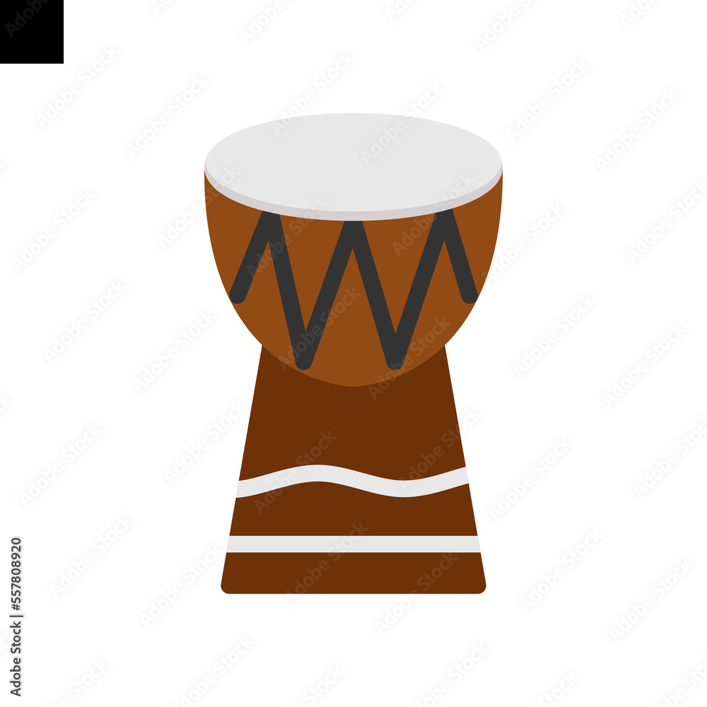djembe icon logo flat style vector Stock Vector | Adobe Stock