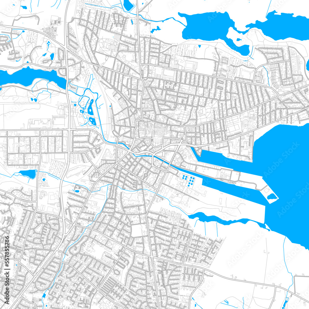 Horsens, Denmark high resolution vector map Stock Vector | Adobe Stock
