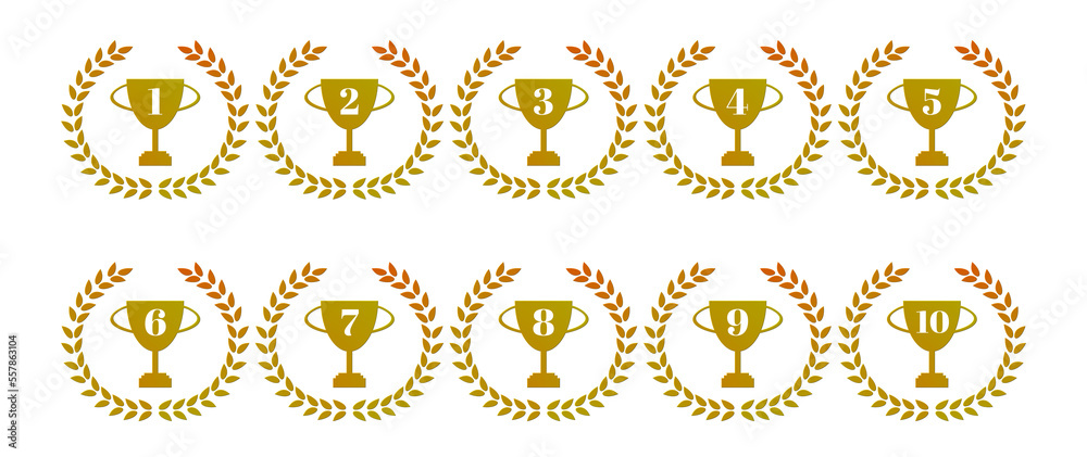 Ranking icons set png. Ranking rewards on transparent background ...