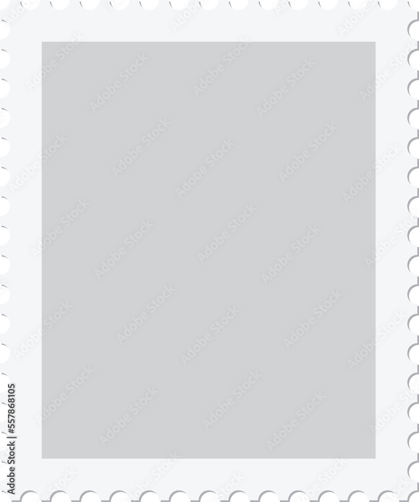 blank postage stamp with shadow isolated on transparent background ...
