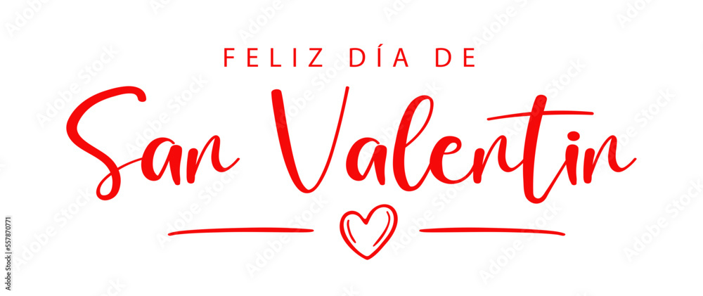 Happy Valentine's Day lettering in Spanish (Feliz día de San Valentín ...