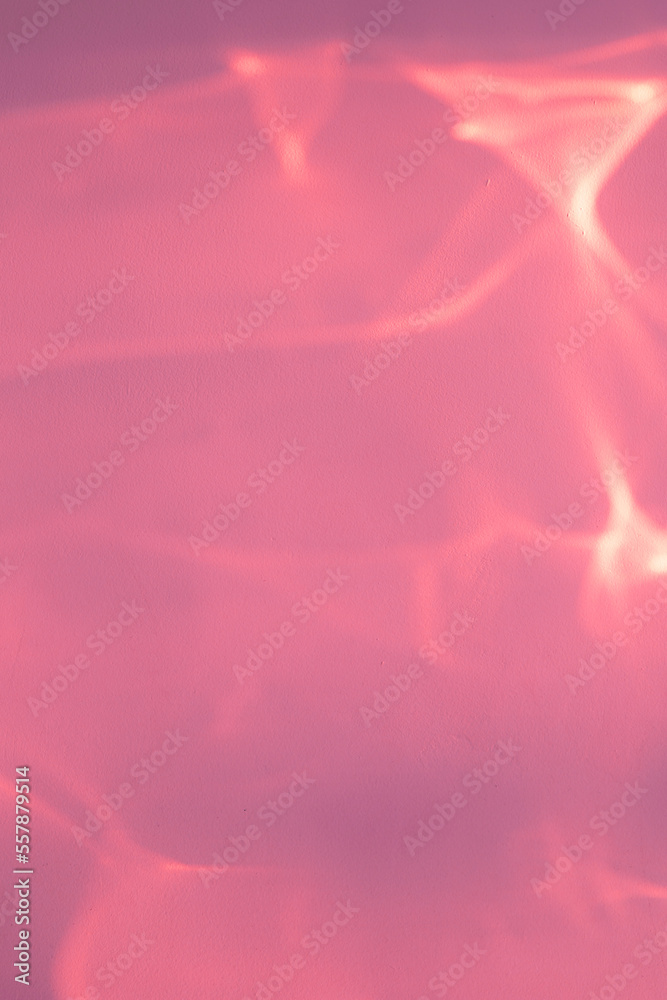 Light shadow overlay background. Underwater effect image mockup, pink ...