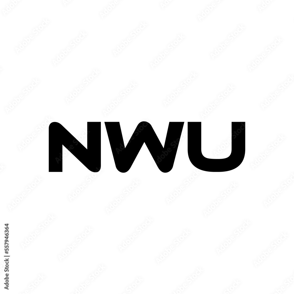 NWU letter logo design with white background in illustrator, vector ...