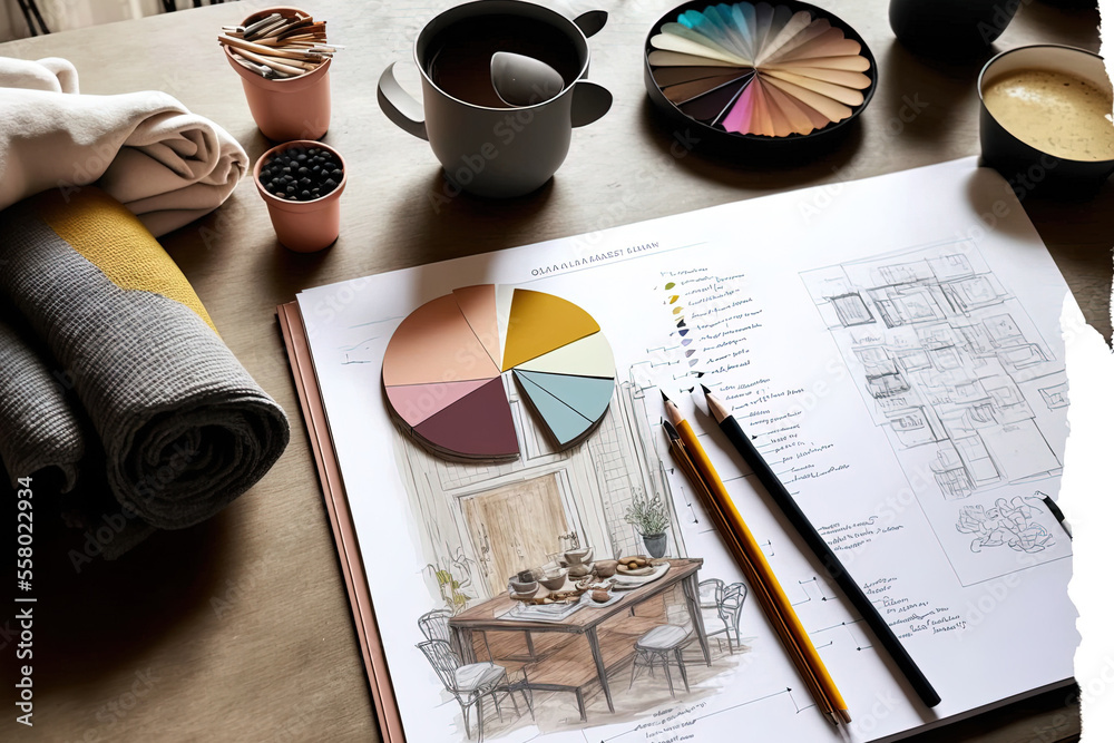 Choosing materials, colors, and art tools for a hand drawn sketch plan ...