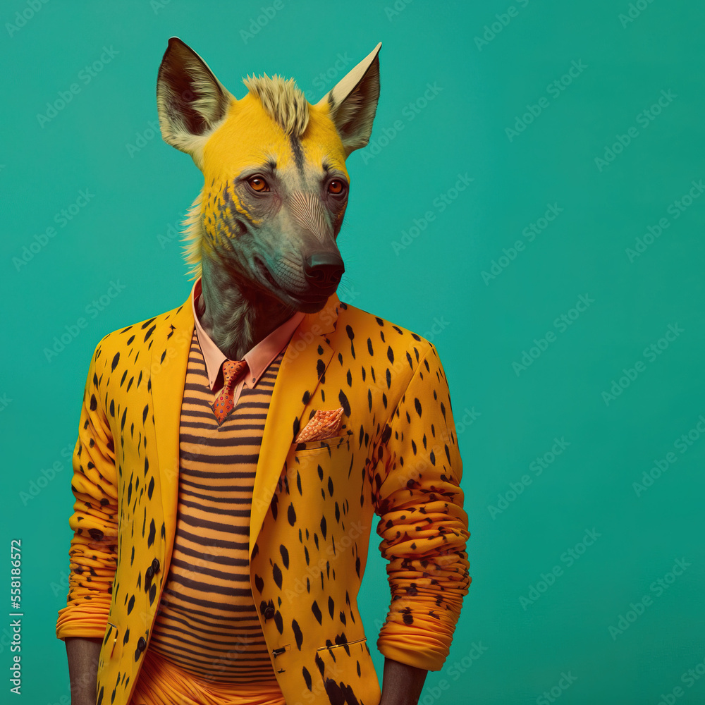 Fashion abstract illustration portrait of a wild animal that is in ...