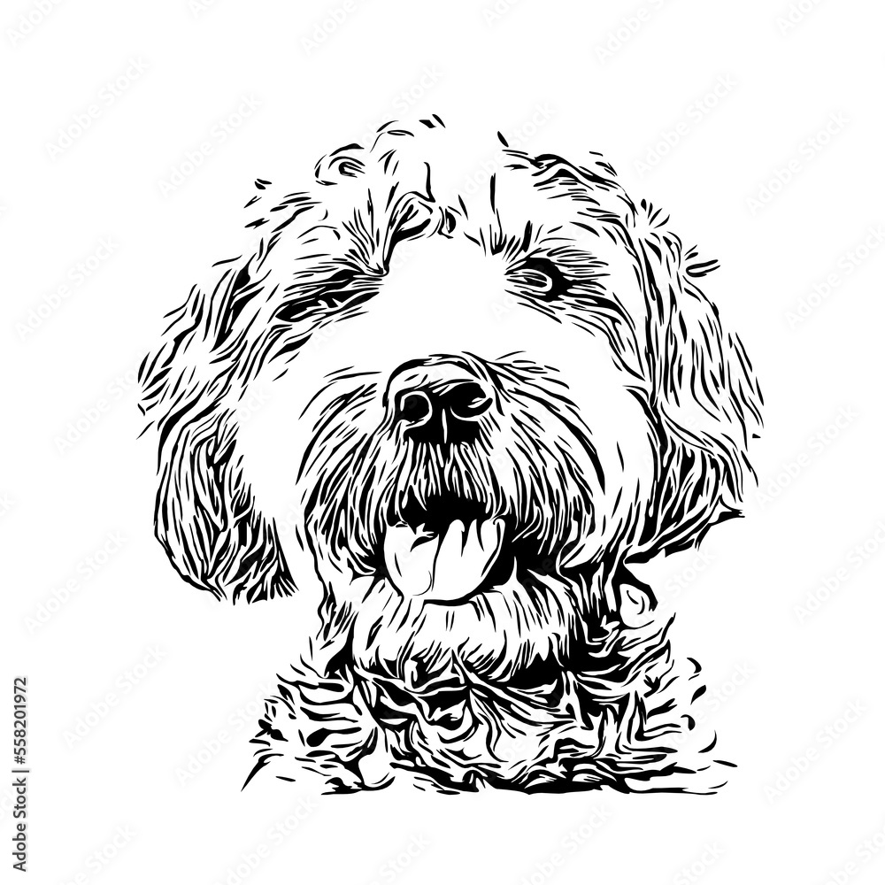 black and white drawing sketch of a dog with a transparent background ...