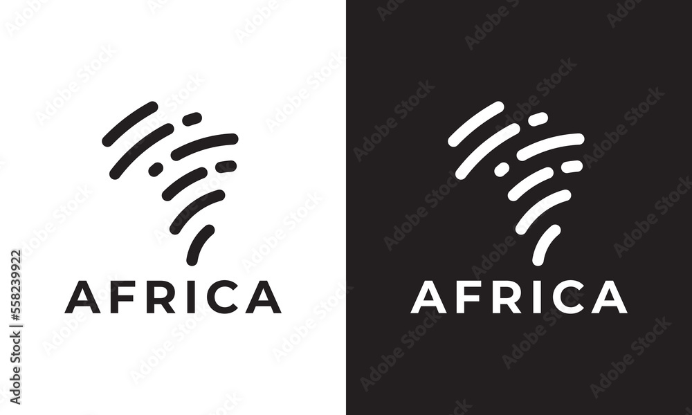 map of africa tech digital logo design vector illustration. Stock ...