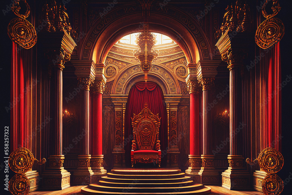 Royal Throne Room - Generative Ai Stock Illustration | Adobe Stock