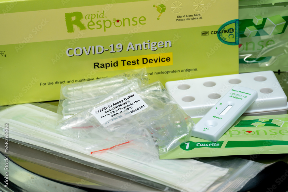 Toronto, Ontario, Canada - December 26, 2022: Covid 19 Rapid test kit ...
