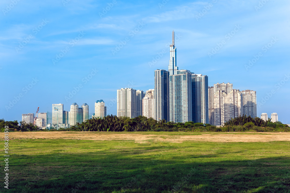 View of Landmark 81 super tall skyscraper in Ho Chi Minh City, Vietnam ...