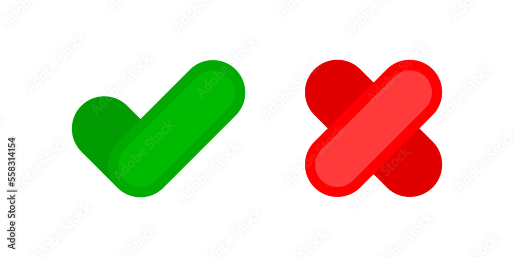 Correct and Incorrect. Approved and Rejected icons with check mark and ...