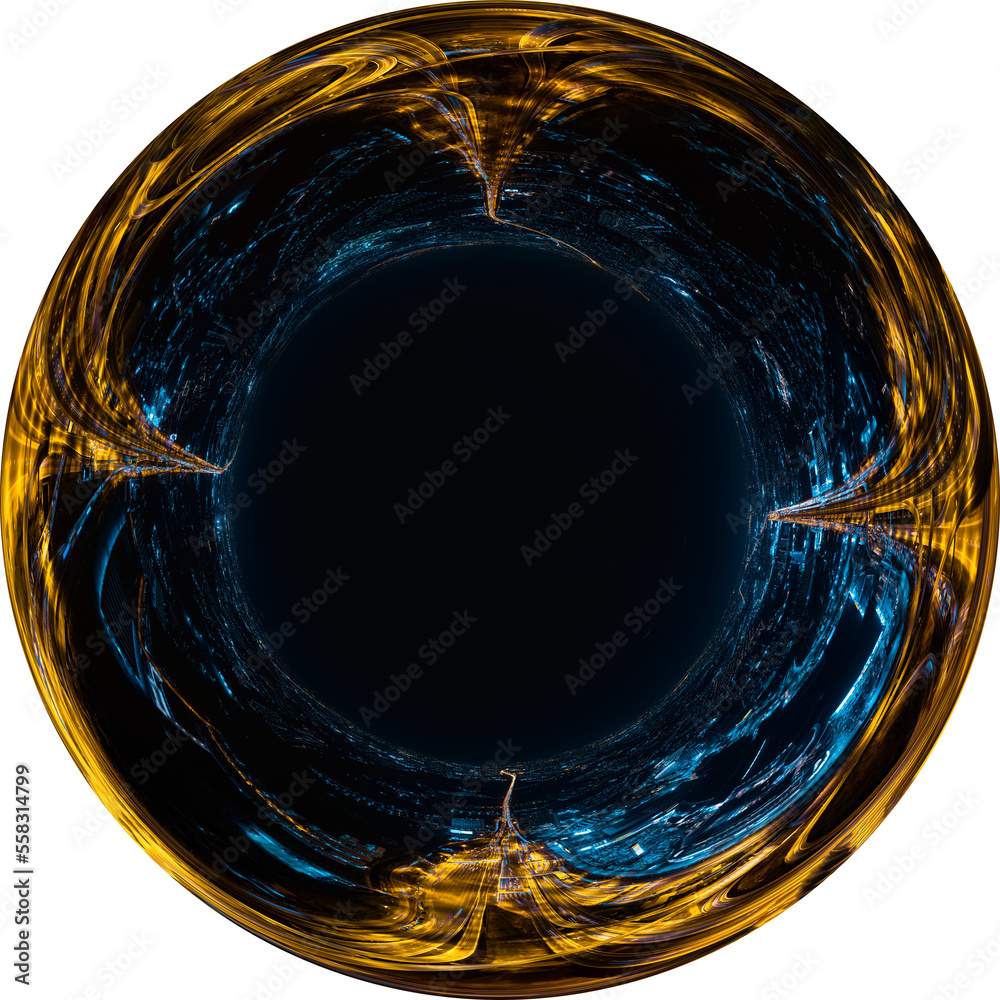 360 Wide Panoramic image of Modern Multilevel Motorway Junction with ...