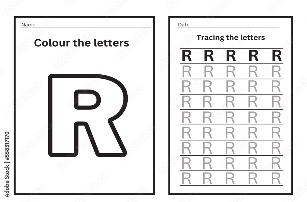 Alphabet tracing practice Letter R. Tracing practice worksheet ...