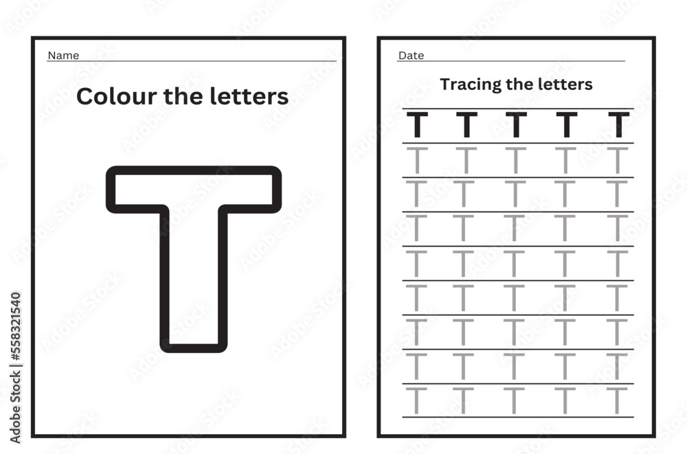Alphabet tracing practice Letter T. Tracing practice worksheet ...
