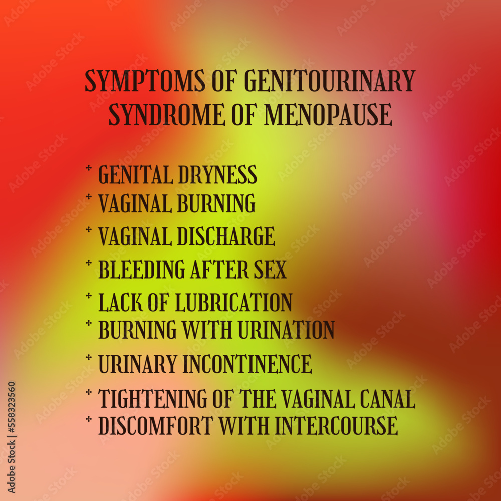 symptoms of Genitourinary syndrome of menopause. Vector illustration ...
