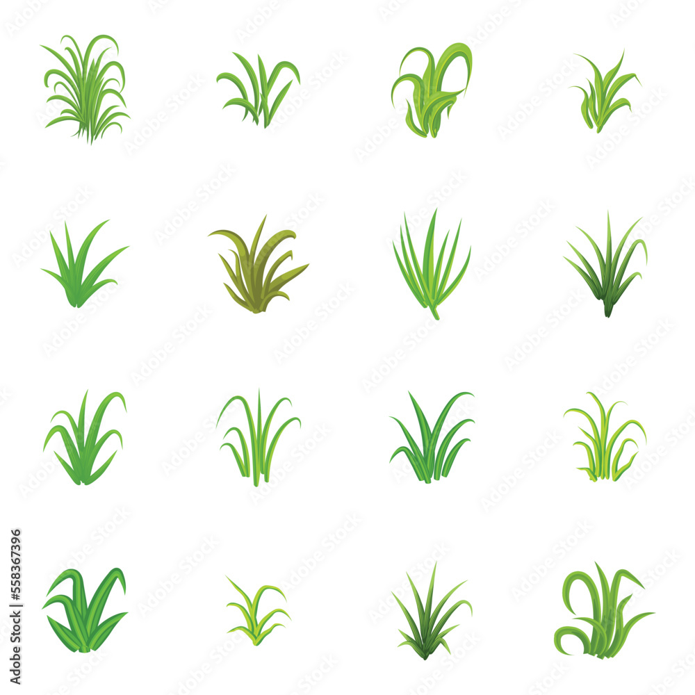 Set of Turf Flat Vector Designs Stock Vector | Adobe Stock
