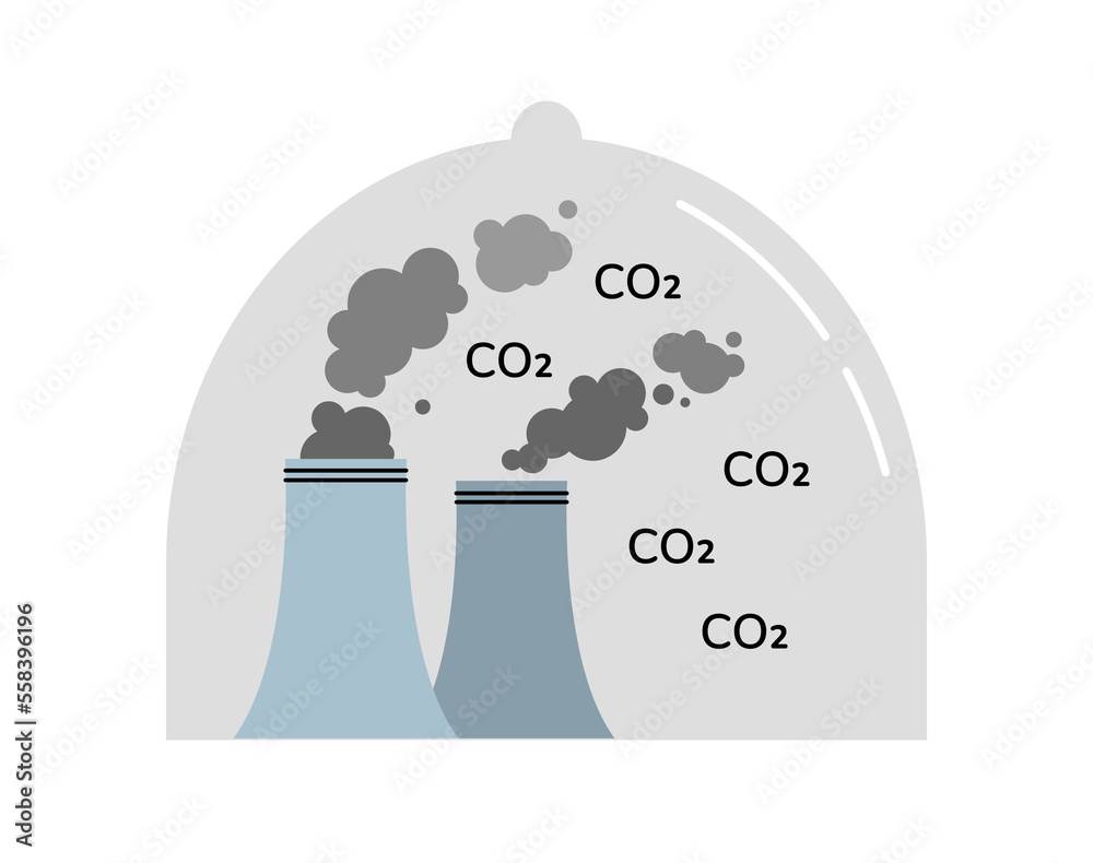 Stock-Vektorgrafik „CO2 emission reduction greenhouse effect concept ...