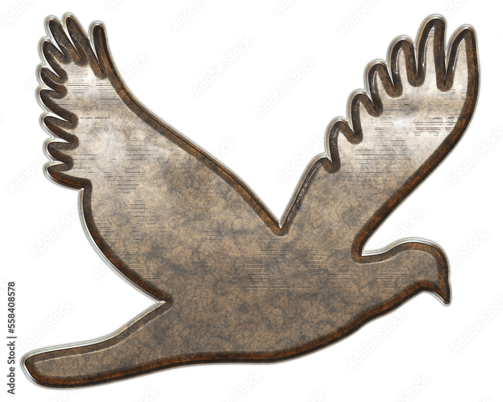 Clipart png- metal sign of a bird. Standard photoshop shapes- metal ...
