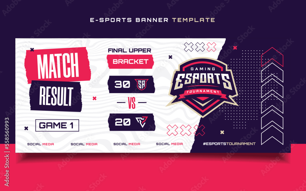 Match Result E-sports Gaming Banner Template for social media Flyer ...