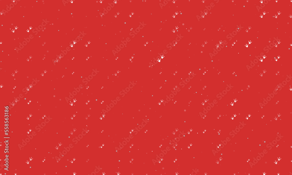 Seamless background pattern of evenly spaced white frog tracks symbols ...