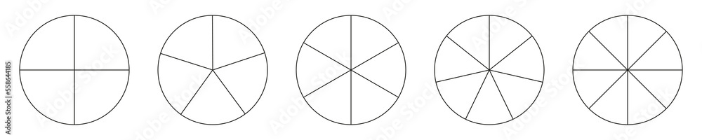 Segment slice icon. Pie chart template. Circle section graph line art ...