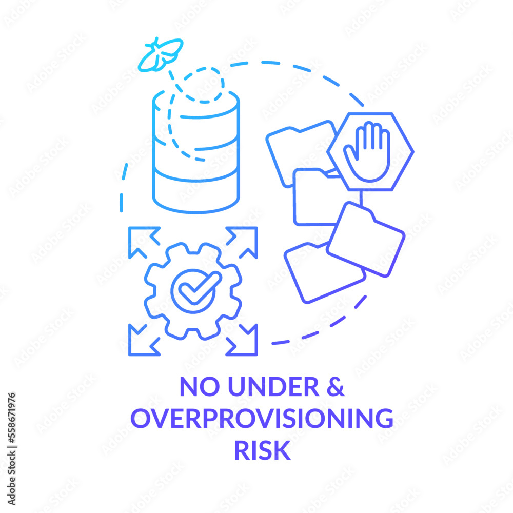 No under overprovisioning risk blue gradient concept icon. Expand ...